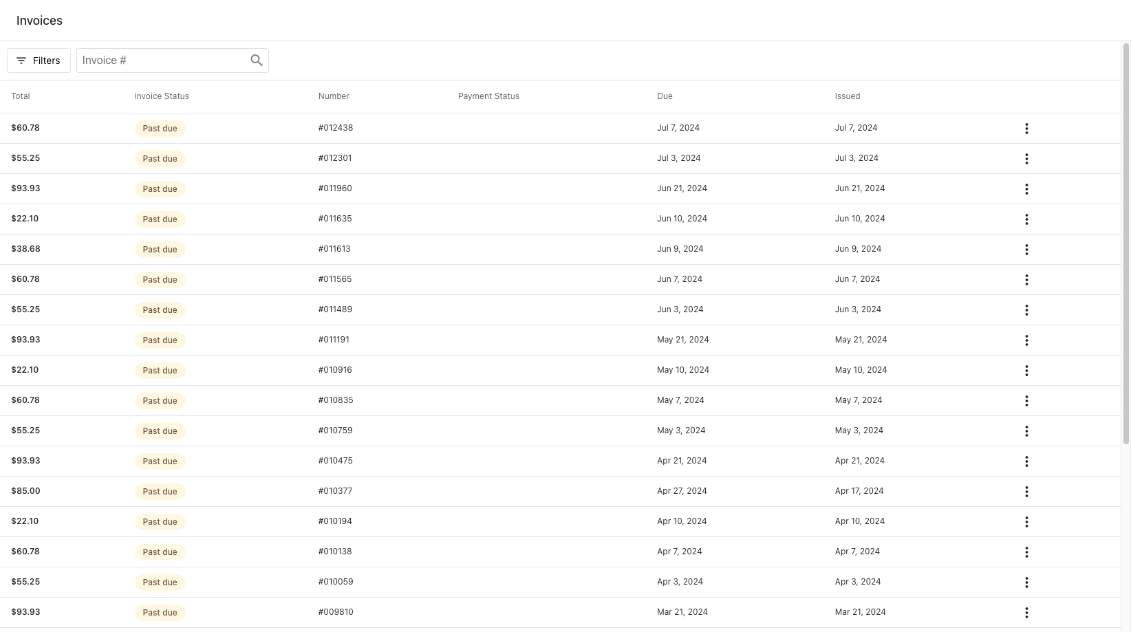 Invoices – Business App